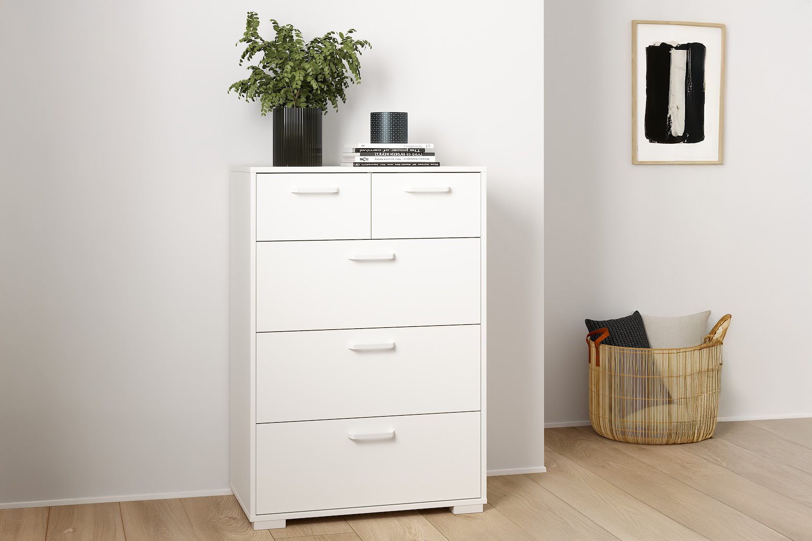 Sofia kommode 3+2 skuffer - Praktiske kommoder