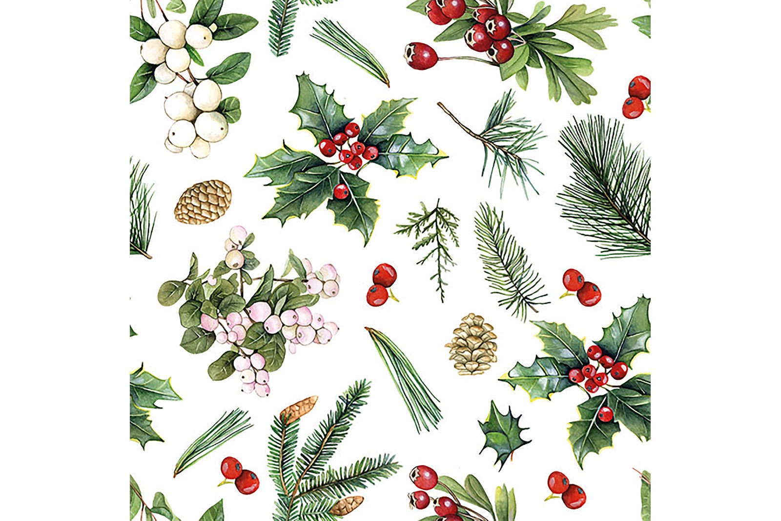 Winter Greenery serviett - Julelys og servietter - Skeidar