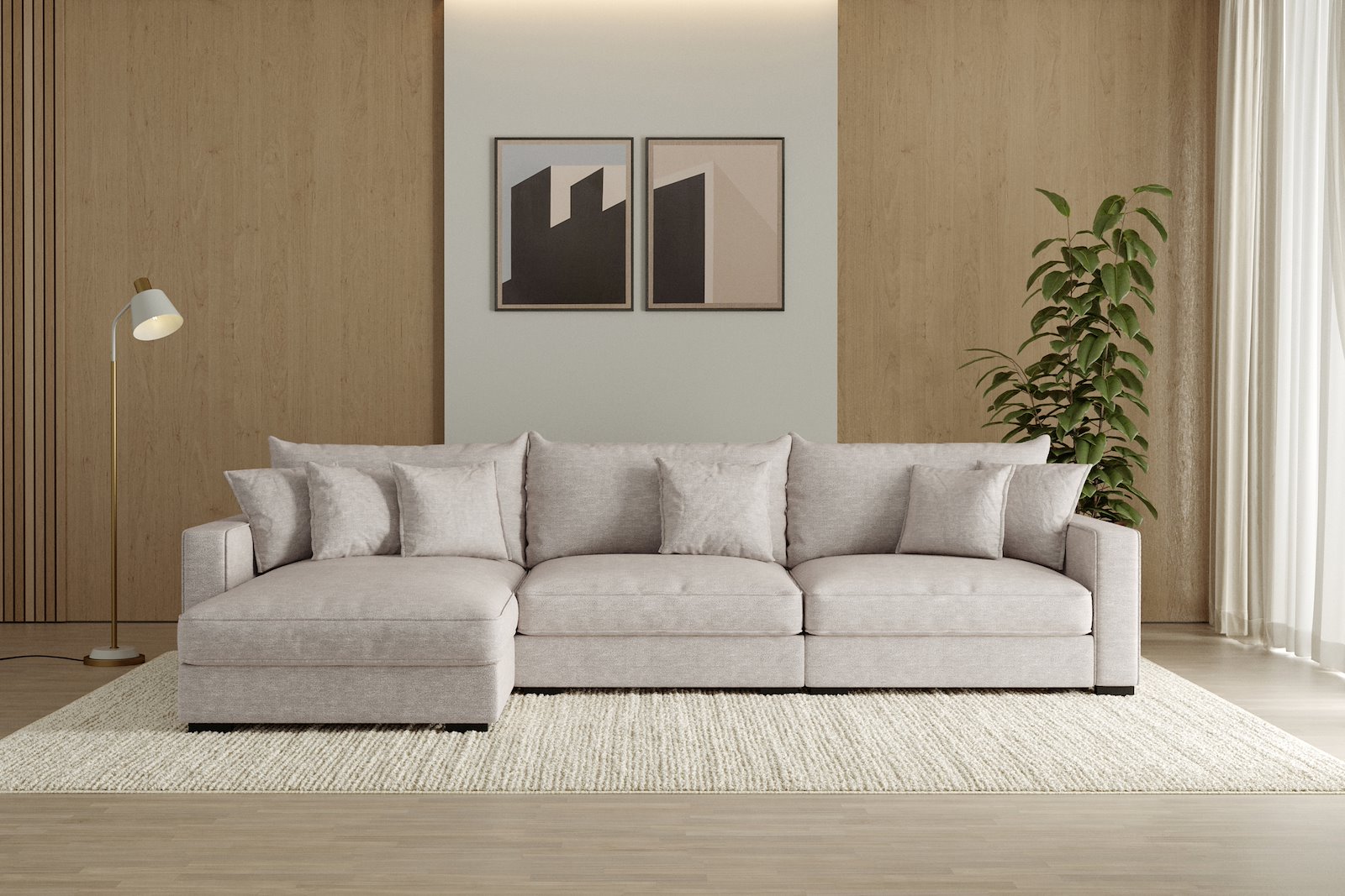 Rossi 3-seter med sjeselong - Sofa i moderne design og farger for 2025