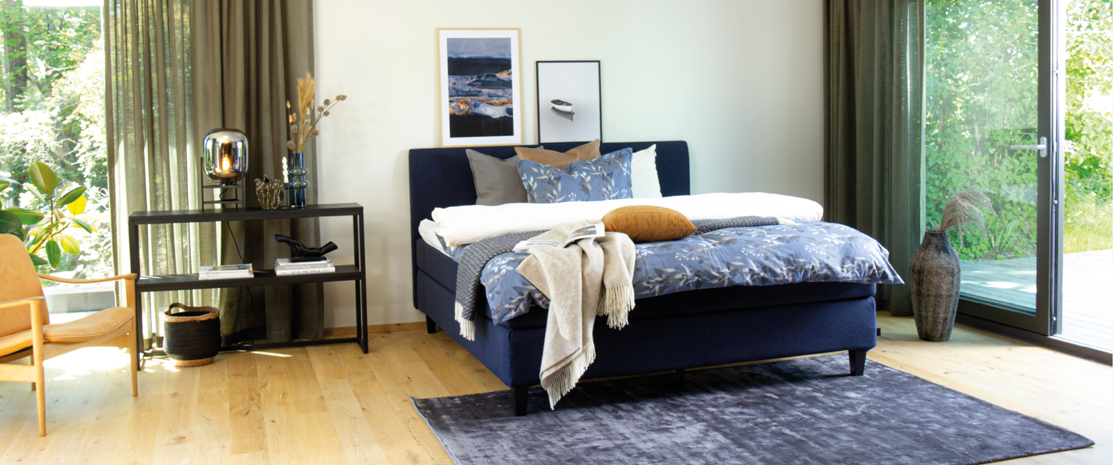 Blått på soverommet - få stilen